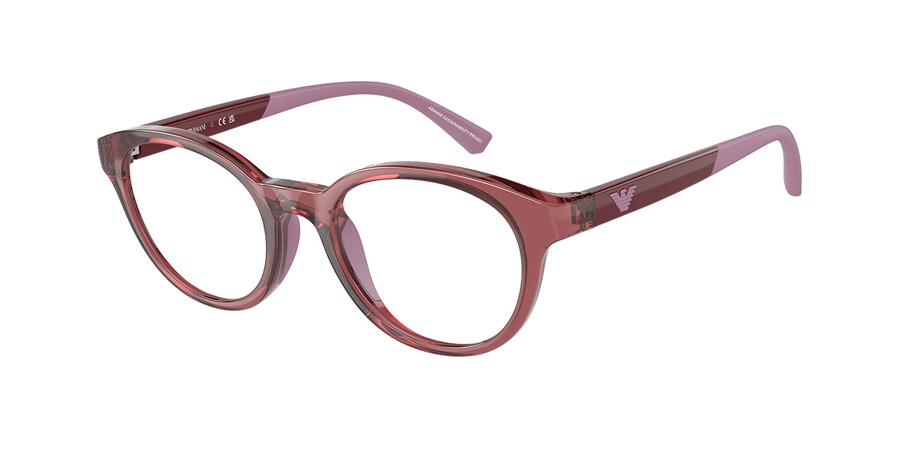Emporio Armani EK3205F Asian Fit Kids 5075 橢圓形 Shiny Transparent Red 眼鏡 ...
